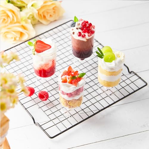 Kucoele 40 Pack 3 OZ Mini Dessert Cups with Spoons, Reusable Plastic Wine Cups Small Clear Party Serving Cups for Parfait Appetizer Pudding MousseTasting