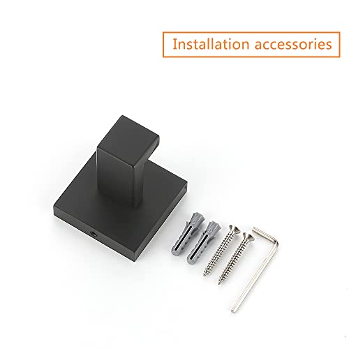COUOBO Wall Hooks Towel Hooks Towel Holder Robe Hook Bathroom Hooks Black Heavy Duty Door Hanger Stainless Steel Matt Black 4 Pack