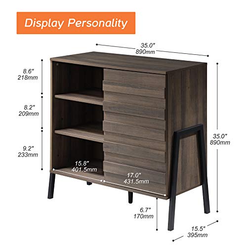 WAMPAT Buffet Cabinet with 6 Storages, Modern Kitchen Storage Cabinet Industrial Farmhouse Coffee Bar Table, Multipurpose Side Console Table for Living Room, Bathroom (Brown)