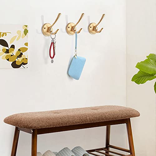 Bilindasly Gold Hooks Bath Towel Hooks Heavy Duty Brass Wall Door Hook Hanger Clothes Hooks for Hanging Coats Hat Hooks Towel Hooks for Bathrooms Bedroom Kitchen Key Hanger Hooks, 1 Pack