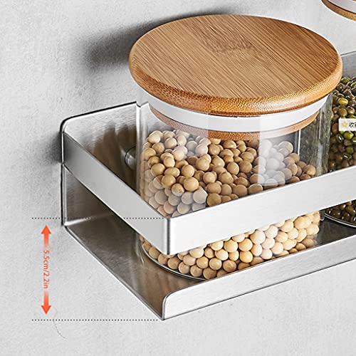 Qksky Self Adhesive Shower Shelf - Bathroom Shelf Stick on Wall Shower Caddy Stainless Steel(23cm)