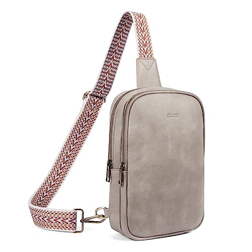 CLUCI Crossbody Bags for Women Sling Bag for Women Men Leather Large Cross Body Bag for Woman Sling Backpack Crossbody Backpack for Travel Hiking Outing