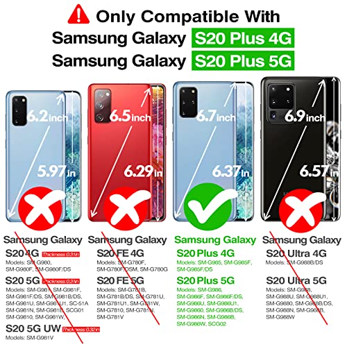 Rayboen for Samsung Galaxy S20 Plus Case, Crystal Clear Non-Slip Shockproof Protective Phone Case, Hard PC Back Soft TPU Frame Slim Transparent Cover for Galaxy S20+ Plus 5G, 6.7inch