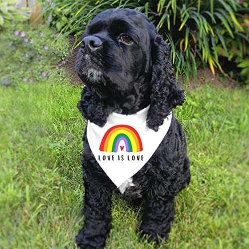 Tinsow 2 Pcs Dog Bandanas Gay Pride Rainbow Bandanas Cotton Handkerchiefs Party Supply Pet Bandana