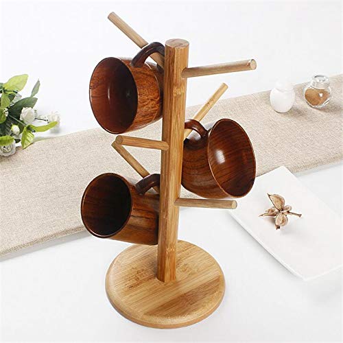 Hovico Mug Holder Tree, Wooden Mug Rack Holder Stand, Cactus Tree Shaped 8-Mug Holder, Kitchen Countertop Mug Tree, Coffee Mugs & Tea Cup Storage Rack for Coffee Cup, Mug,Tea Cup & Storage Rack
