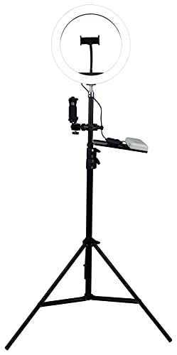 Rockville Halo Tripod Bundle 12" Selfie Light+Powerbank+Remote+Stand+Tray