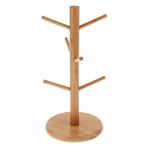Hovico Mug Holder Tree, Wooden Mug Rack Holder Stand, Cactus Tree Shaped 8-Mug Holder, Kitchen Countertop Mug Tree, Coffee Mugs & Tea Cup Storage Rack for Coffee Cup, Mug,Tea Cup & Storage Rack