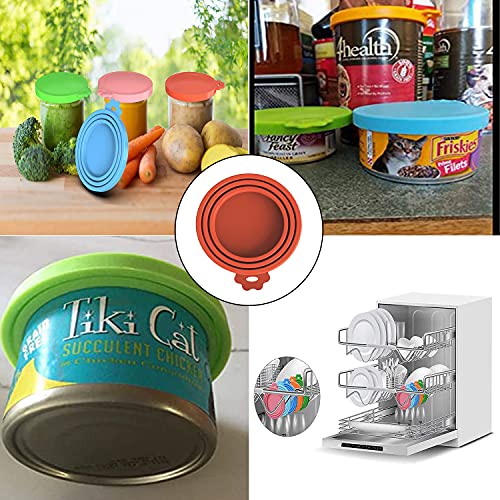 WANBAO 6 Pcs Food Can Lids Pet Can Covers for All Standard Size Dog and Cat Food Can Lids