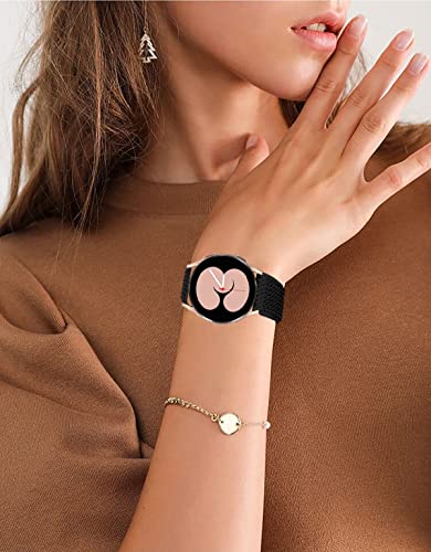 Olytop Elastic Bands for Galaxy Watch 4/5 Band 44mm 40mm/Galaxy Watch 4 Classic Bands 46mm 42mm Women Men, 20mm Stretch Wristband Strap for Samsung Galaxy Active 2 40mm 44mm/Watch3 41mm (Wave Black)