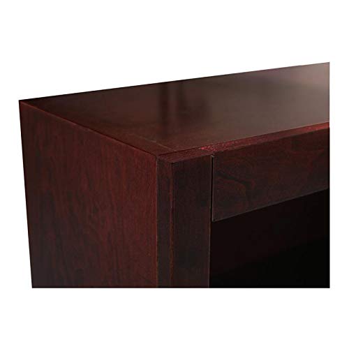 BOWERY HILL Traditional 36" Tall 9-Shelf Triple Wide Wood Bookcase in Cherry