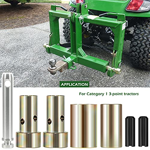 S07070200 Top Link Pin & TK95029 Quick Hitch Bushing Kit Heavy Duty Steel for Category I 3-Point Hitch Tractors