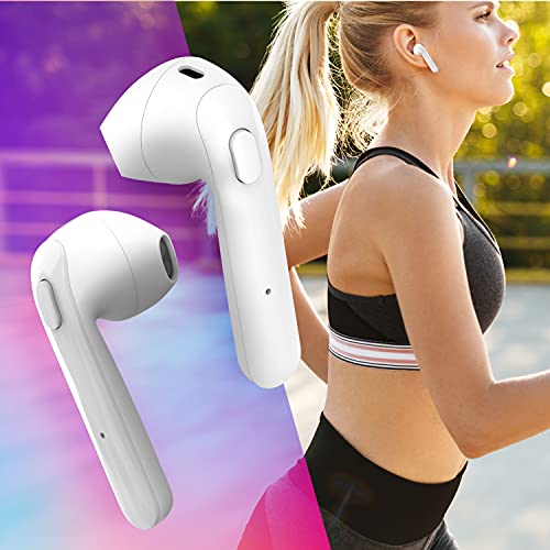 BLU Aria Pod| Wireless Earbuds| Bluetooth Headphones | 2021 | 9 Hours Battery | White