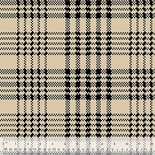 Tartan Plaid Tan Anti-Pill No-Sew Throw Fleece Fabric Kit (50x60)