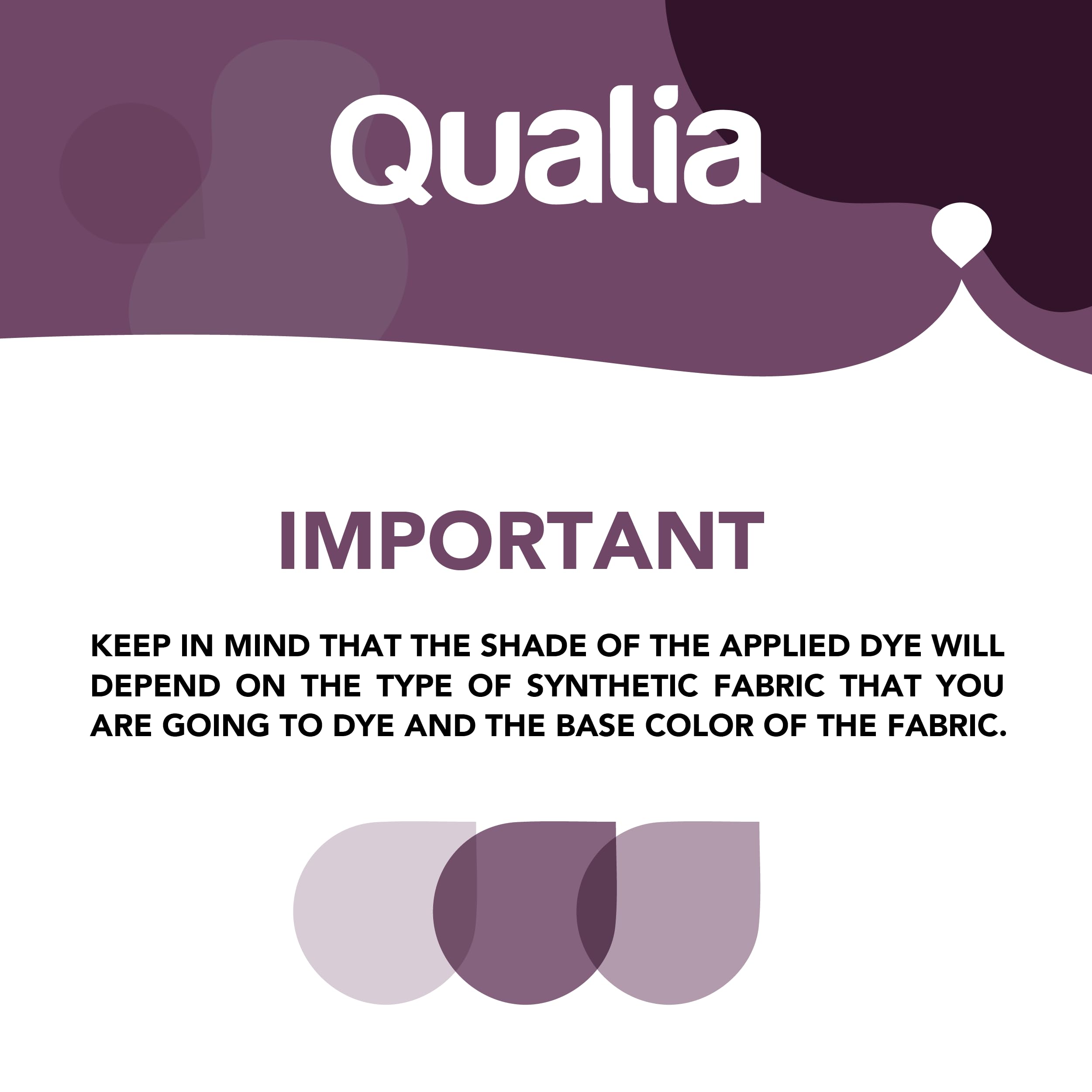 Qualia Synthetic Fabric Dye, Easy to Use, Perfect for Synthetic Fabrics: Polyester, Spandex, Nylon, and More, Ultra-Concentrated Colors for Vibrant Results, Aubergine Purple, 1 Pack
