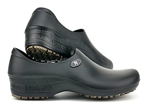 Sticky Nursing Shoes for Women - Professional Waterproof Non-Slip - Hospital Icons (Dentistry - Black, Numeric_8)