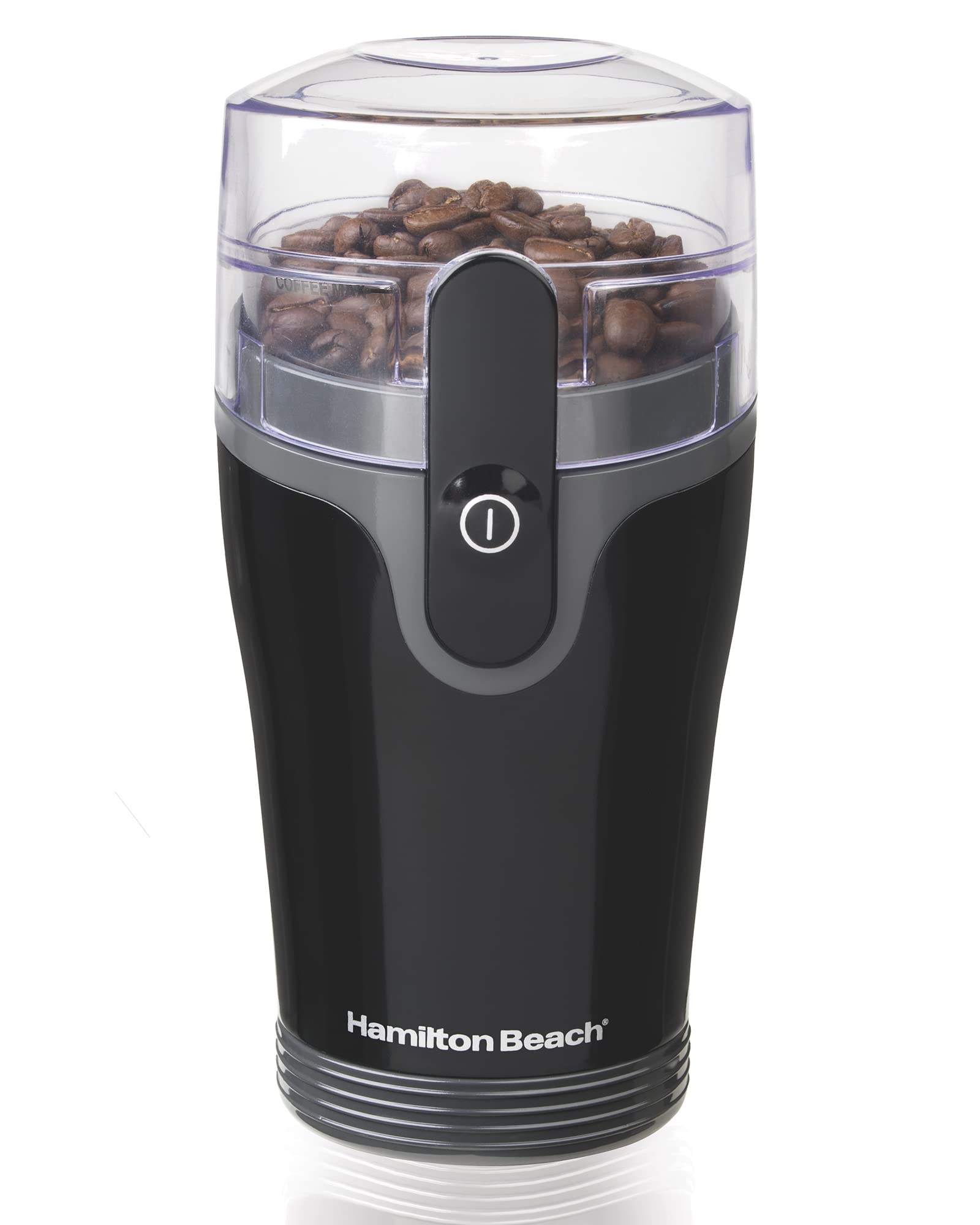 Hamilton Beach Personal Smoothie Blender With 14 Oz Travel Cup And Lid, Blue 51132 & Fresh Grind Electric Coffee Grinder for Beans, Spices and More, Stainless Steel Blades, Black
