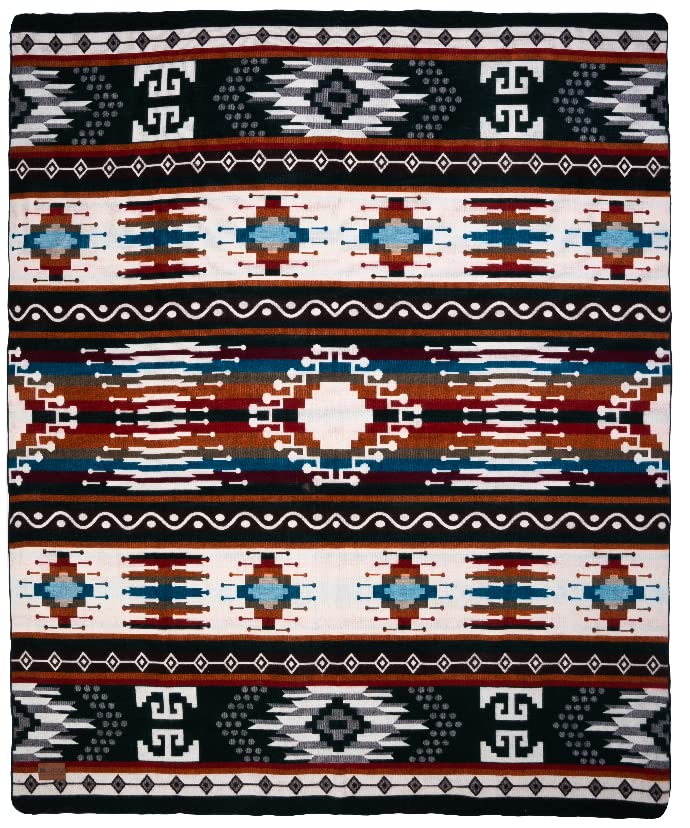 QISU Wool Blanket Throw | Large, Beautiful, Warm, Variegated, Handmade in Ecuador by Local Artisans | 94″ x 78″ | Ultra-Soft, Hypoallergenic, Breathable | Non-Itchy or Scratchy Fabric(Collard Trogon)