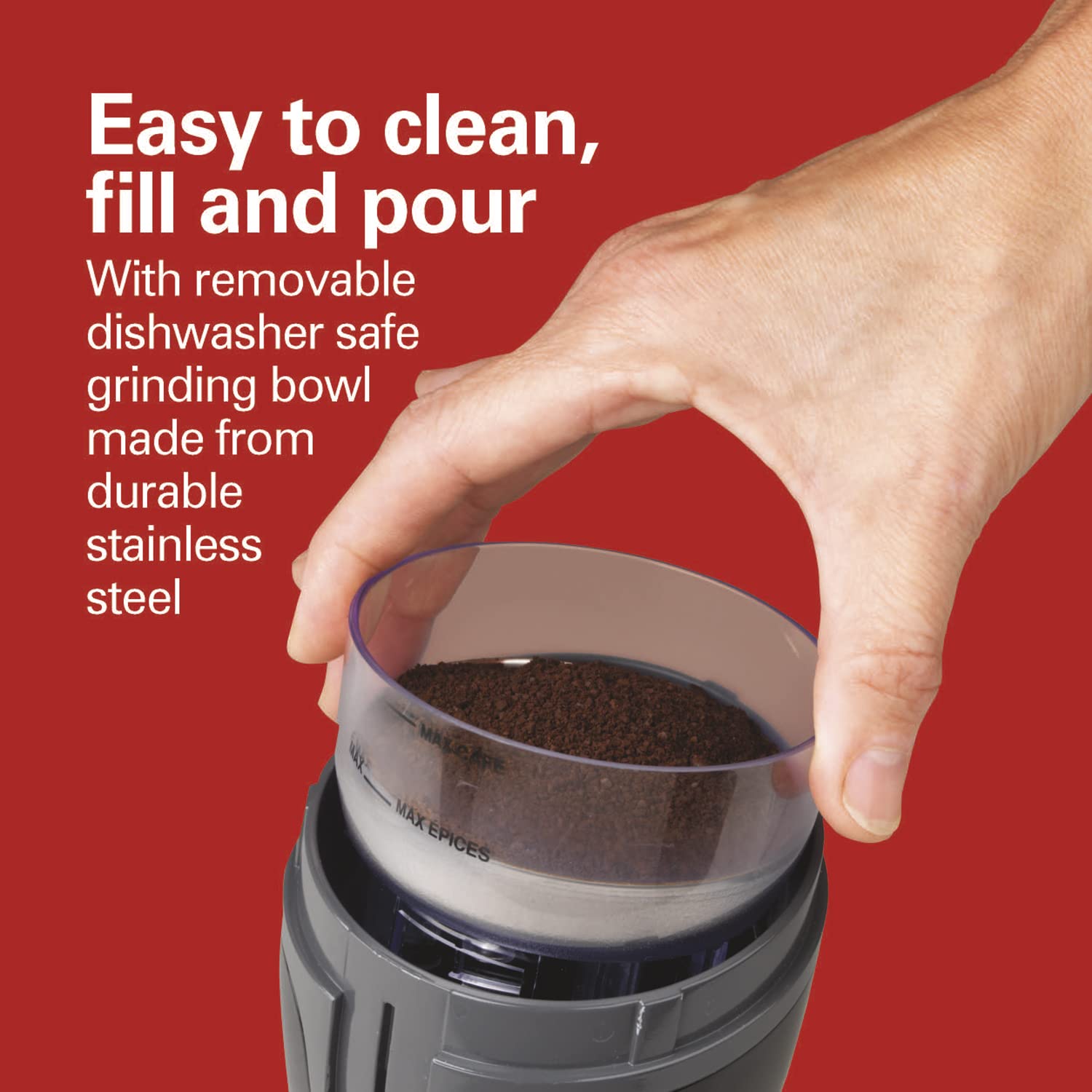 Hamilton Beach Personal Smoothie Blender With 14 Oz Travel Cup And Lid, Blue 51132 & Fresh Grind Electric Coffee Grinder for Beans, Spices and More, Stainless Steel Blades, Black