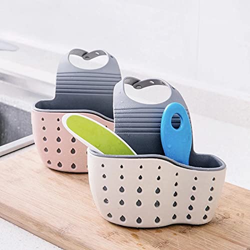 1Pcs Kitchen Accessories Utensils Organizer Adjustable Snap Sink Soap Sponge Holder Kitchen Hanging Drain Basket Kitchen Gadgets (green)