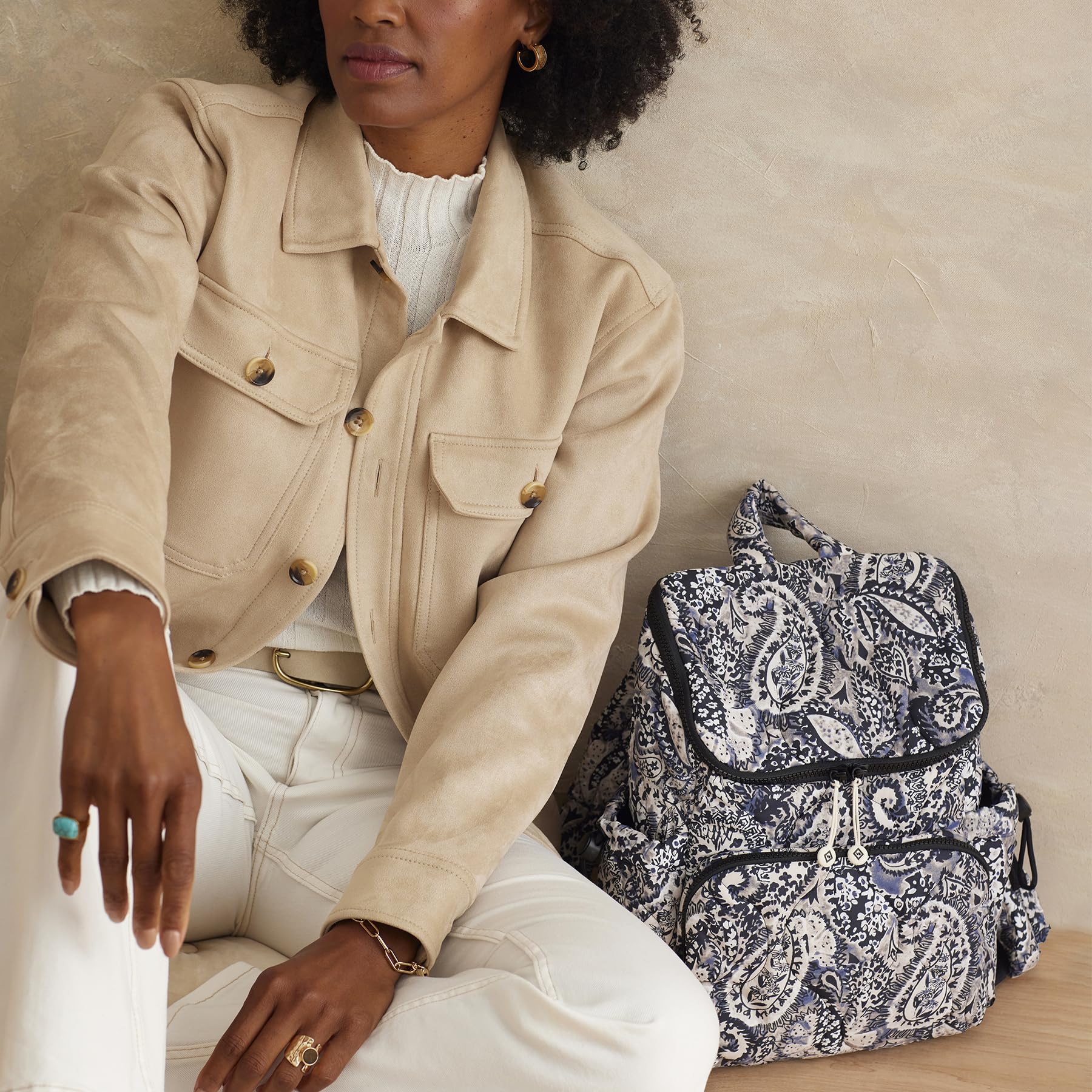 Vera Bradley Women's Featherweight Backpack Bookbag, Stratford Paisley, One Size