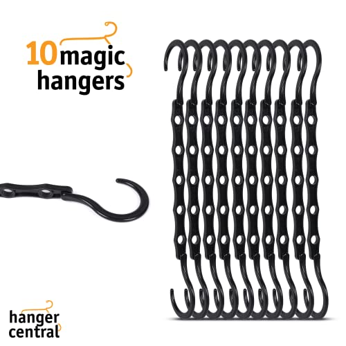 Hanger Central 10 Pcs Space Saving Hangers for Clothes - Multi-Hangers, Space Saver Hangers for Closet Organizing, Hangs 10 Clothes Horizontally and 5 Clothes Vertically