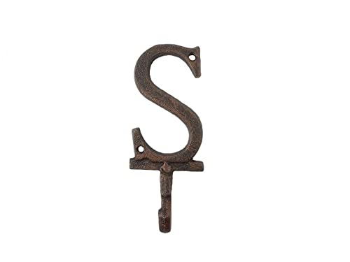 Handcrafted Nautical Decor Rustic Copper Cast Iron Letter S Alphabet Wall Hook 6"