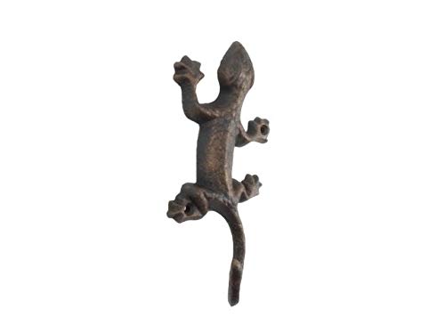 Handcrafted Nautical Decor Rustic Copper Cast Iron Lizard Hook 6"