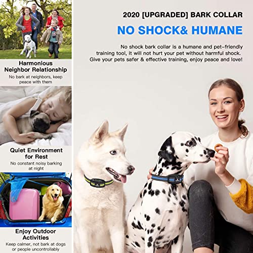 Laptom Pro 2 Pack Smart Dog Bark Collar - 5 Adjustable Sensitivity/Vibration&Sound/Rechargeable/IPX7 Waterproof - No Shock Bark Control Training Collar for Small Medium Large Dog (V1)