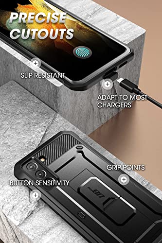 SUPCASE Unicorn Beetle Pro Series Case Designed for Samsung Galaxy S21 FE 5G (2022 Release), Full-Body Dual Layer Rugged Holster & Kickstand Case with Built-in Screen Protector (Black)