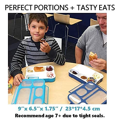 kinsho Bento Box Lunch Boxes and Matching Ice Packs (Blue)