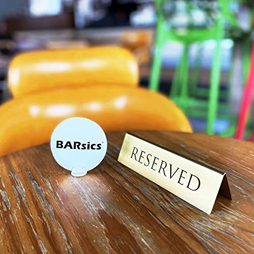 Golden Metal Table Top Reserved Sign for Restaurants, Wedding, Ceremony and Events, Double Sided Tent, 6x1.75 inches (Pack of 3)