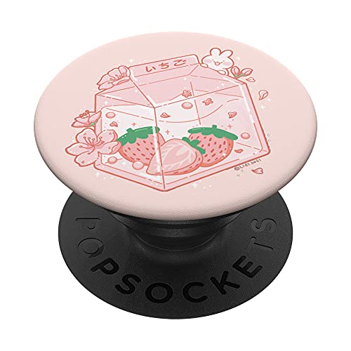 Strawberry Milk Bunny Japanese Kawaii Anime Aesthetic Pink PopSockets Swappable PopGrip