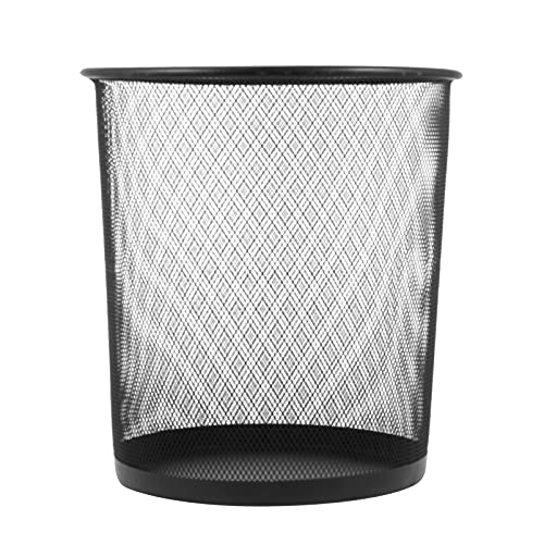 NUOBESTY Rubbish Container Round Mesh Wastebasket Trash Can Garbage Can Vintage Waste Bin Wastebasket Garbage Container Bin for Home Office Bathrooms Powder Rooms 11L Office Waste Basket