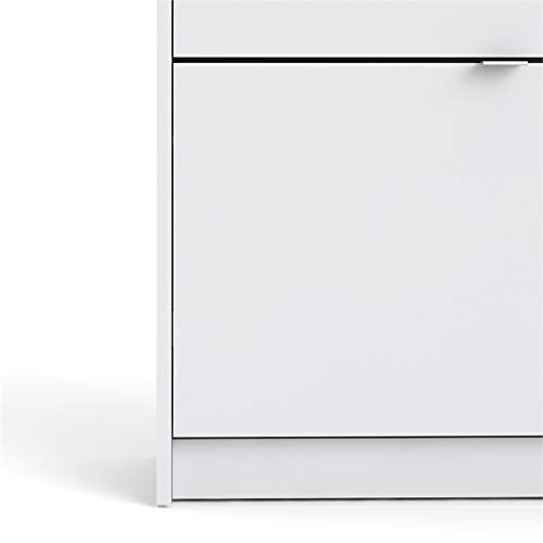 Pemberly Row Modern 4 Drawer Shoe Cabinet, 24-Pair Shoe Rack Storage Organizer in White