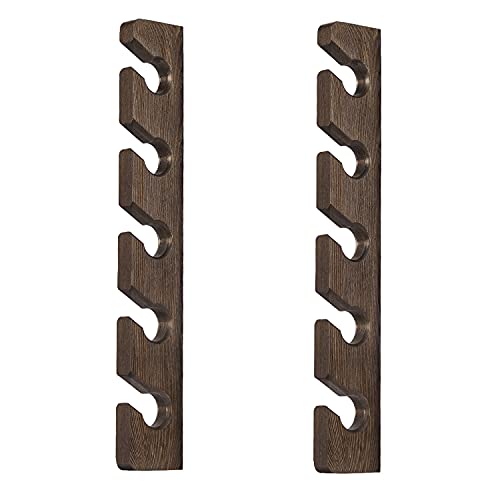 keletop Hat Rack for Wall Baseball Cap Organizer Hanger (2 Pack) Modern Wooden Hat Holder Wall-Mounted Caps Display for Closet Door Bedroom Entryroom Laundry (Brown) …