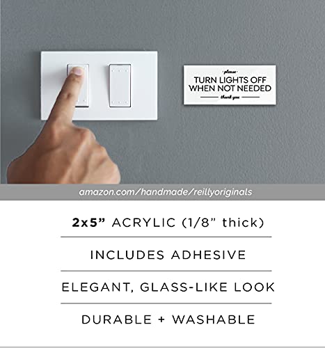 Reilly Originals 2x5 Inch Turn Lights Off Sign ~ Ready to Stick ~ Premium, Durable