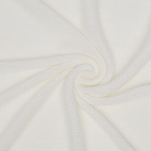 Spotgrowth Twin Throw Blankets for Sofa Warm Acrylic Knit Blanket Durable Lightweight Decorative Blanket Tassel Bed Blanket for All Season Machine Washable 50 x 60 Inches,White, (SP210714)