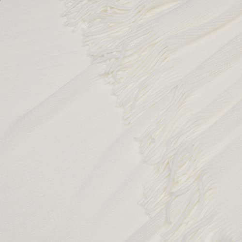 Spotgrowth Twin Throw Blankets for Sofa Warm Acrylic Knit Blanket Durable Lightweight Decorative Blanket Tassel Bed Blanket for All Season Machine Washable 50 x 60 Inches,White, (SP210714)
