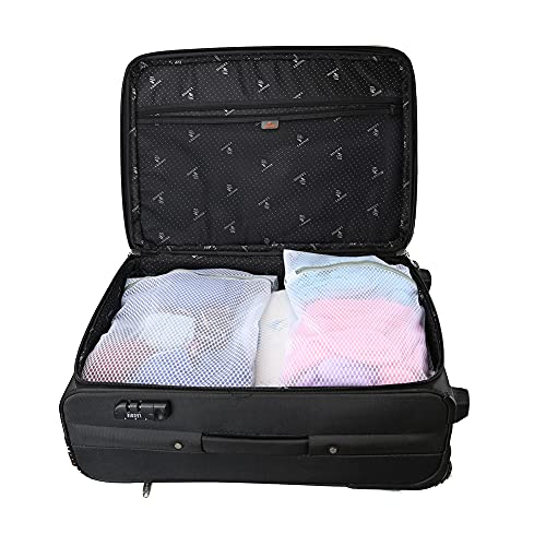 Vivifying Mesh Laundry Bags, 2 Pack 23.6" x 19.7" Large Honeycomb Mesh Wash Bags for Washing Machine, Delicates Clothes, Sweater, Coats, Stuffed Toys, Blanket (White)