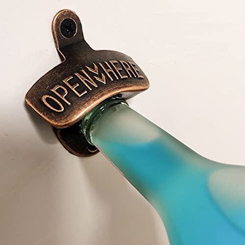 LIFULANDIAN Beer bottle openers Cast Iron wall mounted bottle opener(Set of 2With screws)