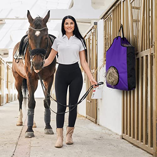 yashchykov Premium Durable Horse Slow Feed Hay Bag with Metal Snap Fastener and Heavy Adjustable Strap -