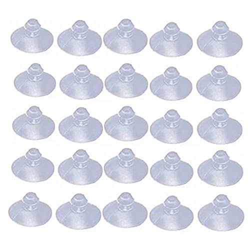 bnafes 18mm/0.7" Furniture Desk Glass Transparent Anti-Collision Suction Cups Sucker Hanger Pads for Glass Plastic Without Hooks, Pack of 25