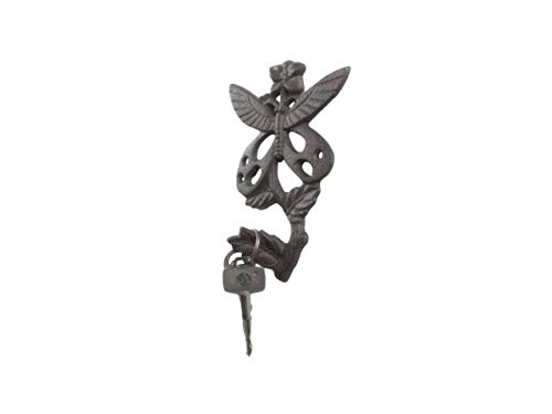HANDCRAFTED NAUTICAL DÉCOR Cast Iron Butterfly on a Branch Decorative Metal Wall Hook 6.5"