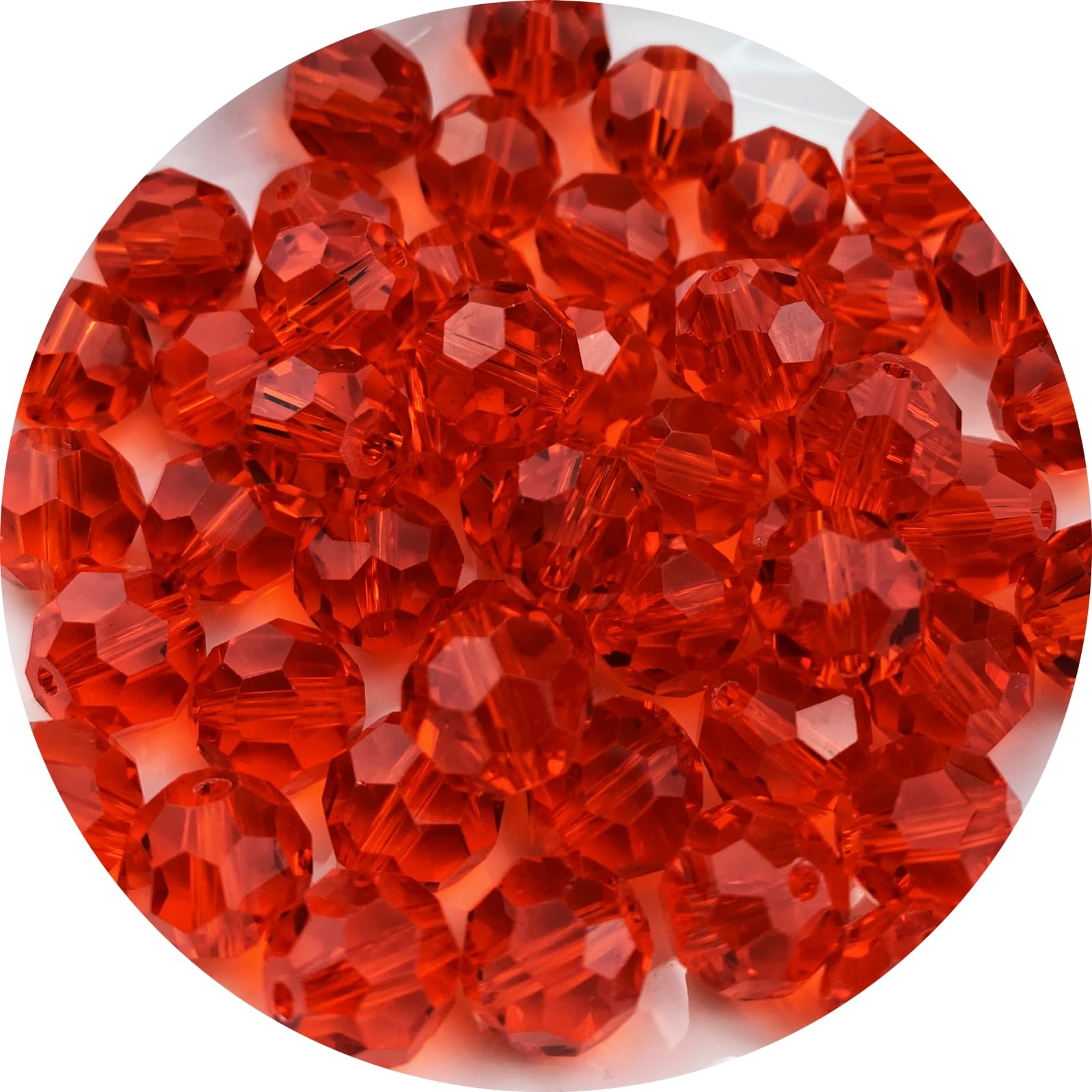 Xinhongo Crystal Glass Beads 400 Pieces 4mm Round Faceted Crystal Glass Bead Spacer Beads for Jewelry Making Bracelet Earring Necklace DIY Craft Making Supplies(Red)