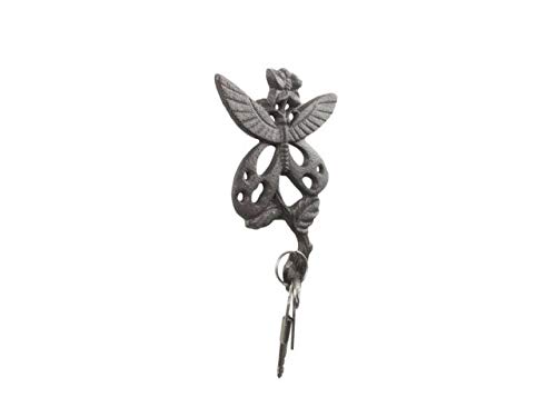 HANDCRAFTED NAUTICAL DÉCOR Cast Iron Butterfly on a Branch Decorative Metal Wall Hook 6.5"