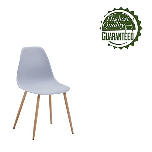 Porthos Home Oban Dining Chairs Set of 2 with Durable Plastic Shells and Tapered Iron Legs in Woody Accent (Great for Dining Rooms