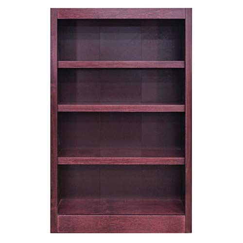 BOWERY HILL Traditional 48" Tall 4-Shelf Wood Bookcase in Cherry