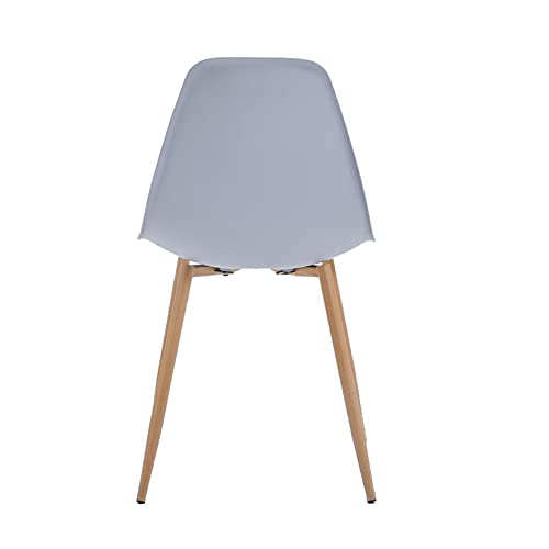Porthos Home Oban Dining Chairs Set of 2 with Durable Plastic Shells and Tapered Iron Legs in Woody Accent (Great for Dining Rooms