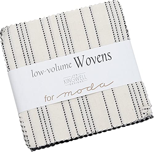 Moda Fabrics Low Volume Wovens Charm Pack by Jen Kingwell; 42-5 in Precut Fabric Quilt Squares, Assorted, 18201PP