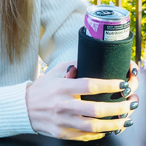 TahoeBay Slim Can Coolers (4-Pack) Extra Thick 5mm Neoprene - Blank Sleeves for Cans and Longneck Beer Bottles (Multicolor)